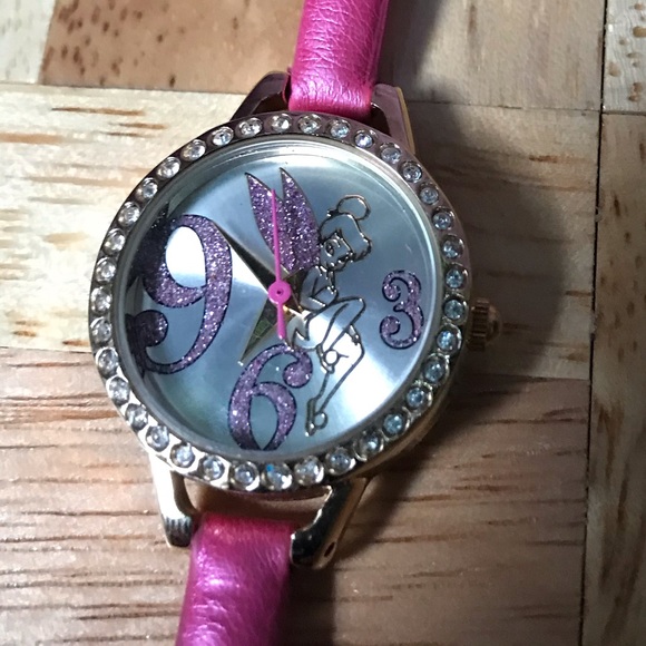 Disney | Accessories | Tinkerbell Pink Sparkly Watch Wthin Band | Poshmark